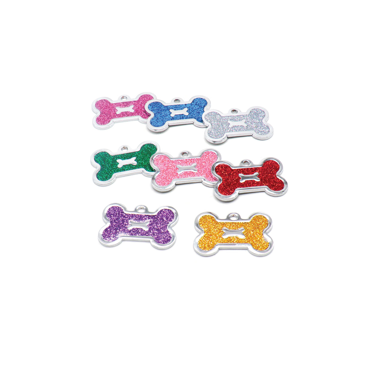 Custom Engraved Glitter Dog Bone Tag – The Bark Side Dog Collars