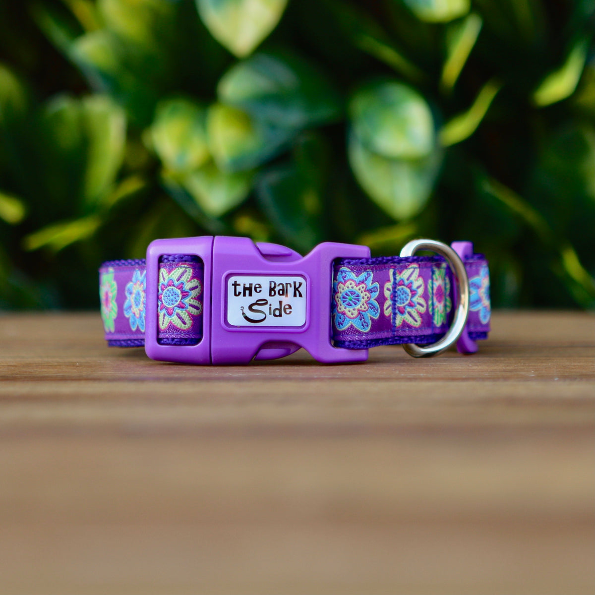 Purple Flower Dog Collar - Floral: XS-L – The Bark Side Dog Collars